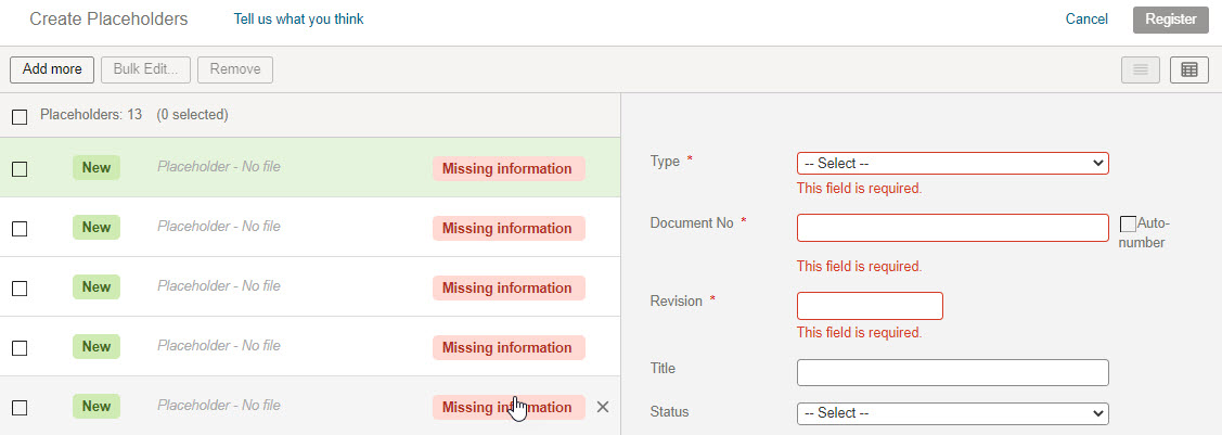 Add Placeholders